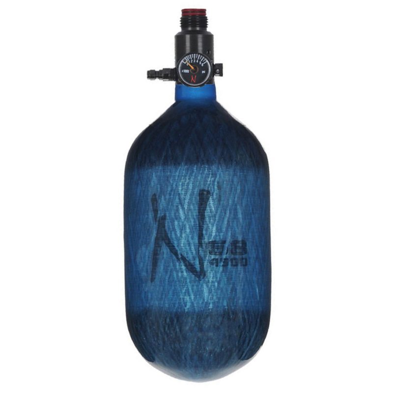 Ninja Carbon Fiber Paintball Tank- 68/4500- Translucent Blue