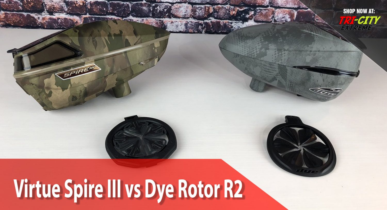 Virtue Spire III vs Dye Rotor R2 Paintball Hopper - Comparison • Tri ...