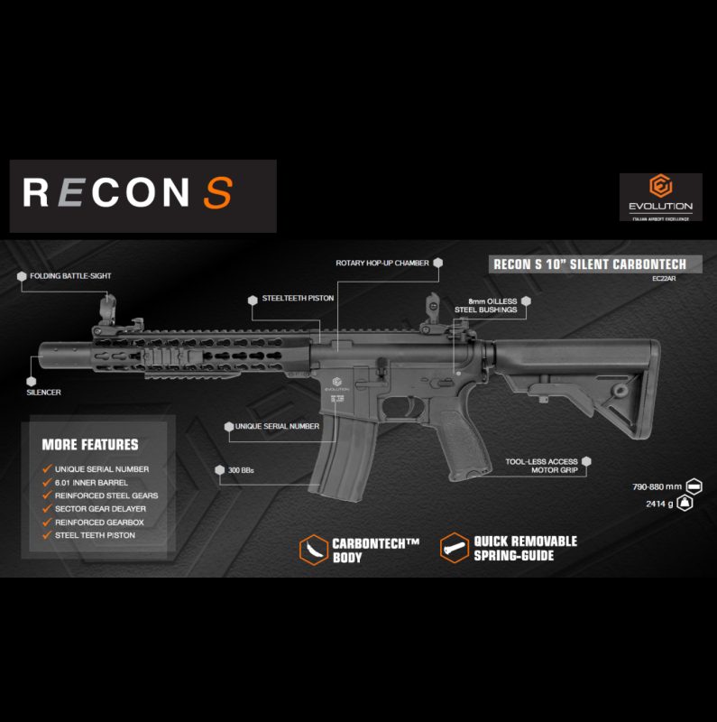 Evolution Recon S 10” Carbontech, Black • Tri-City Extreme